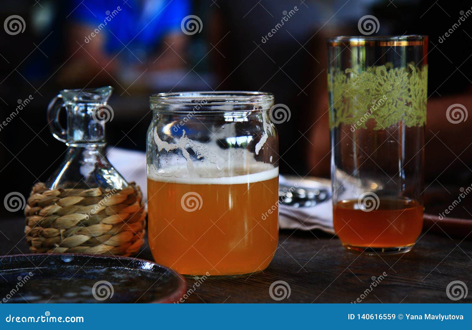 Glass of Beer on the Table, Relax Time, Restaurant Bar, Food and ...