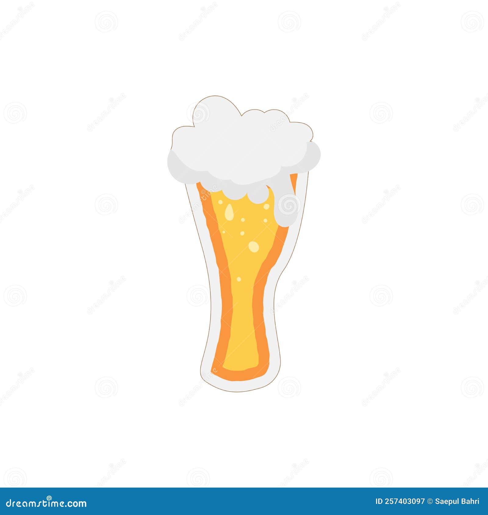 Glass of Beer on a White Background. Glass of Beer Vector Illustration ...