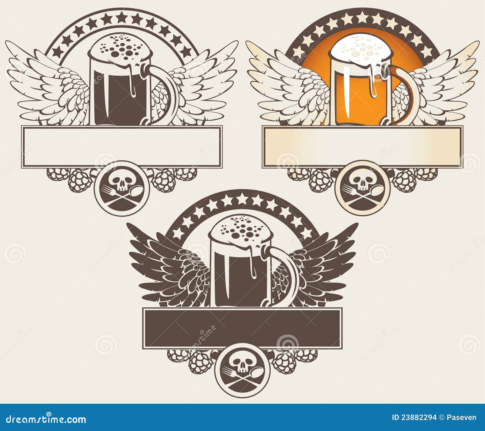 Glass of beer and wings stock vector. Illustration of sign - 23882294