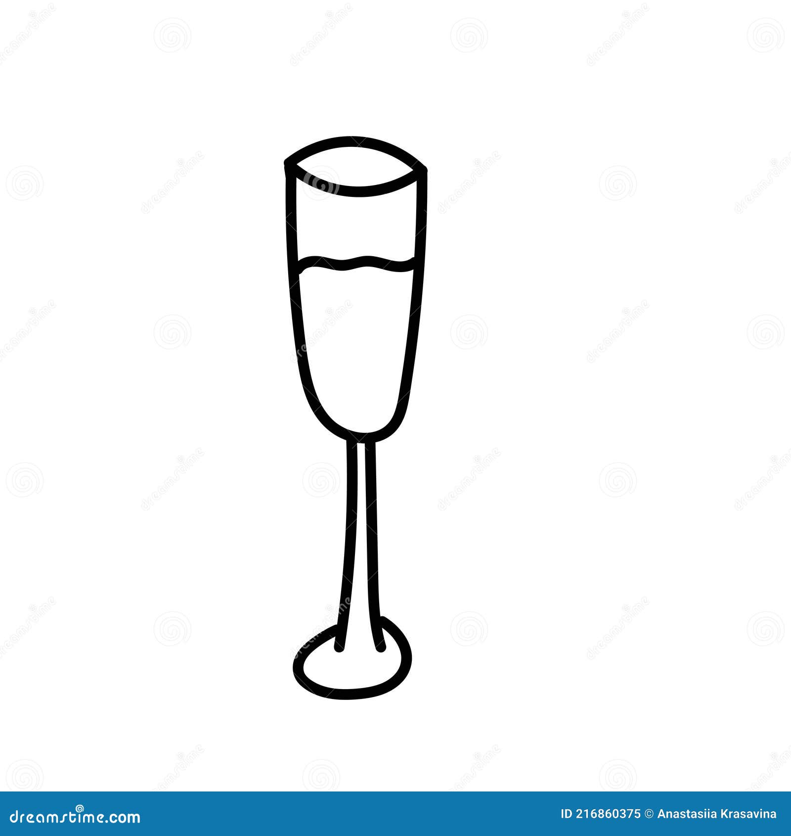 Glass Beverage. Hand Drawn Doodle Vector Illustration Isolated on ...