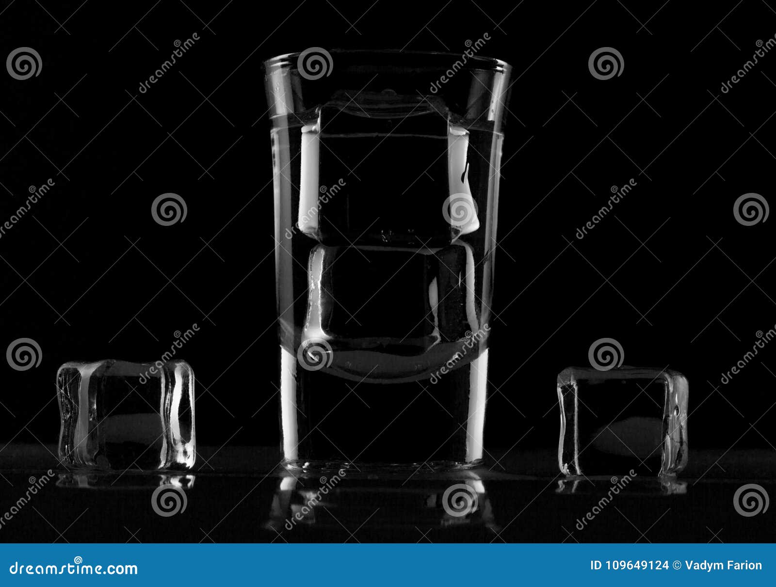Glass on a Black Background Stock Photo - Image of reflection, studio ...