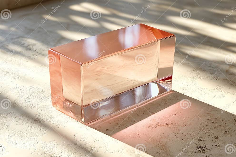 Glass Block Casting Shadows and Reflections in Natural Light Stock ...