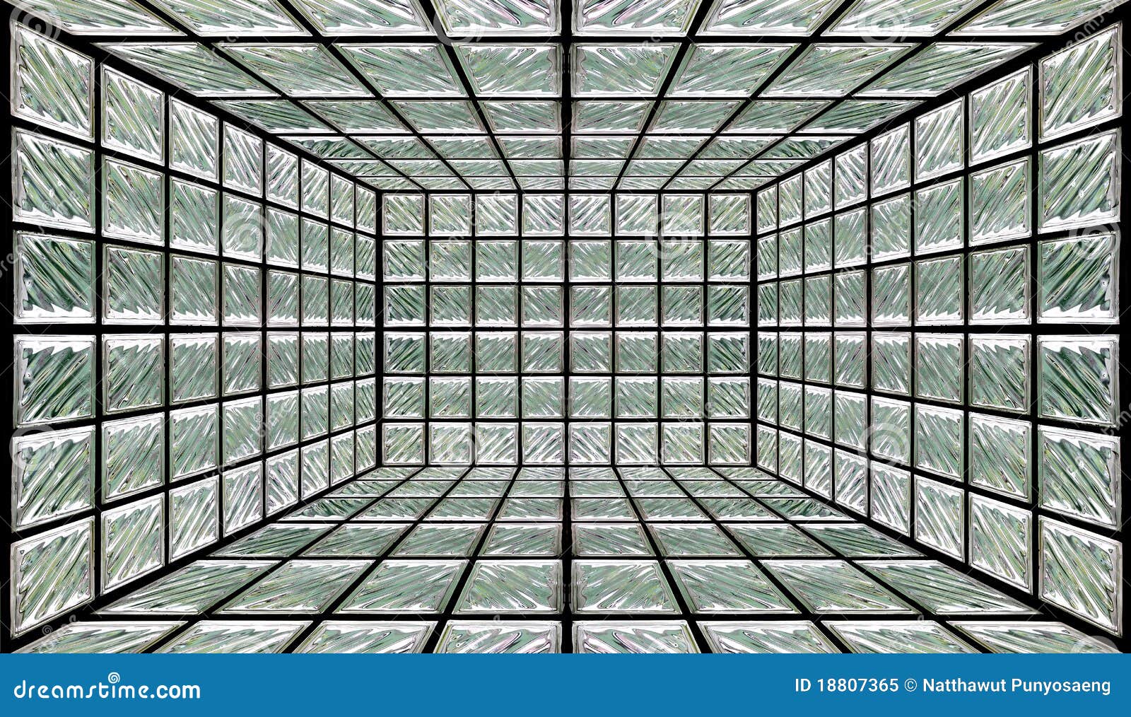 Glass Block Wall, Seamless Texture Of Window Units. 3D Visualization ...