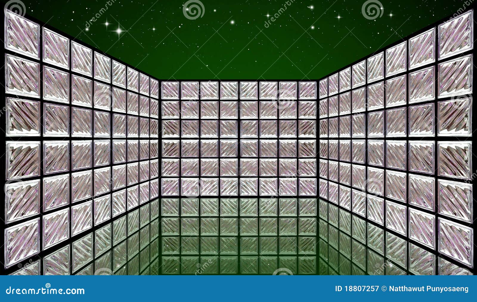 Glass Block Wall Room Night Sky Stock Illustrations – 2 Glass Block ...