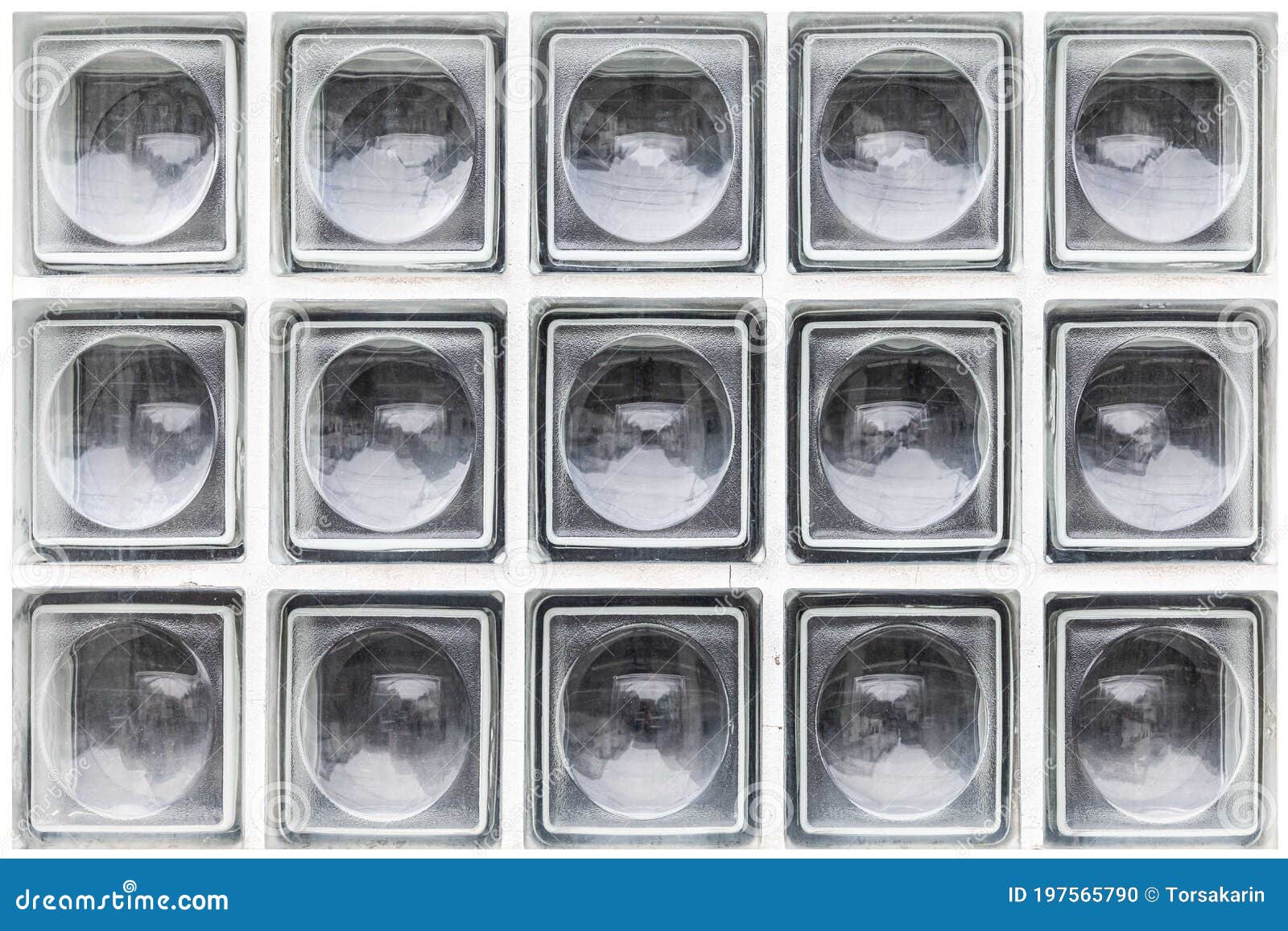 Glass Block Wall, Seamless Texture Of Window Units. 3D Visualization ...