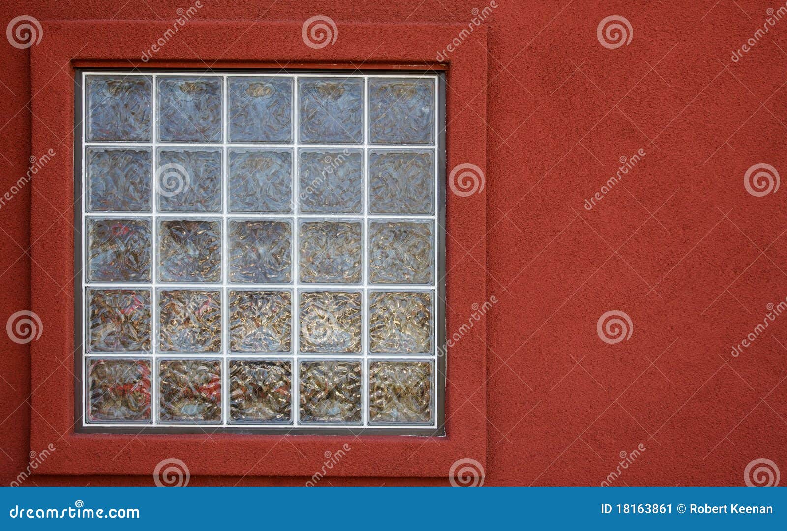 Glass Block Window Red Wall Stock Image - Image of geometric, surface ...