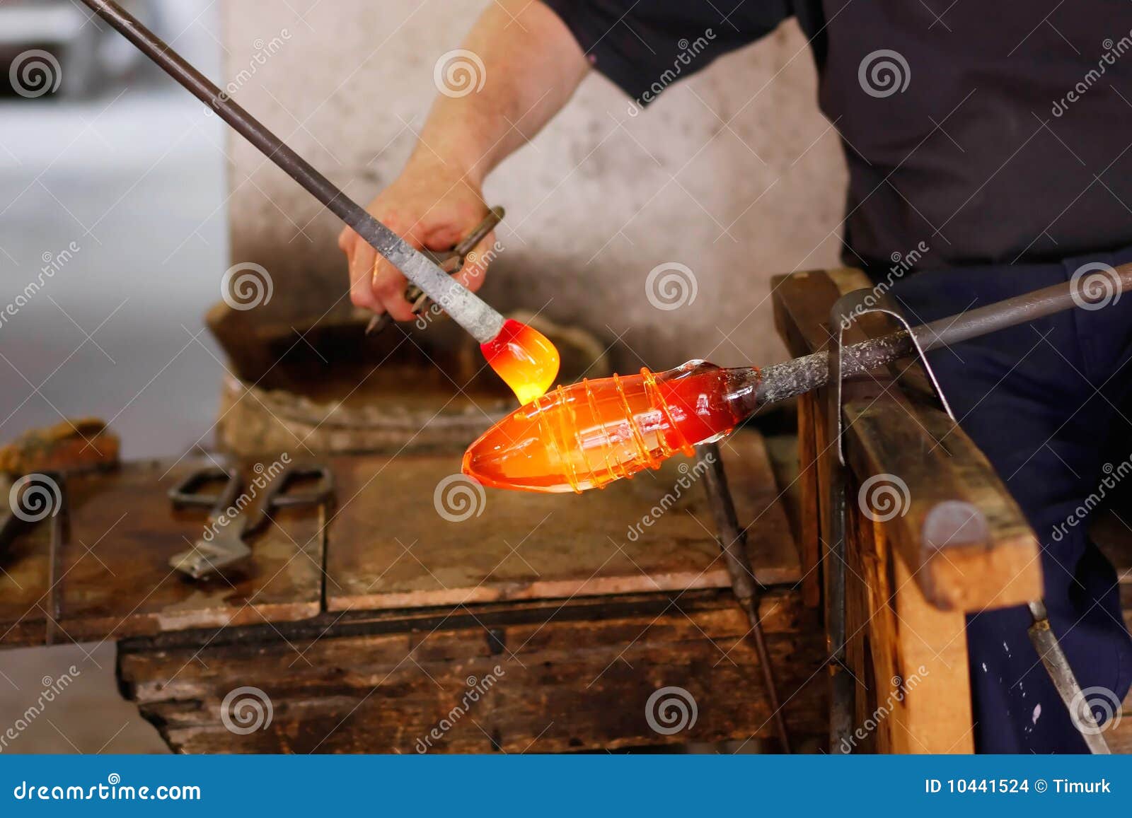 Glass Blower at His Work stock photo. Image of venice - 10441524