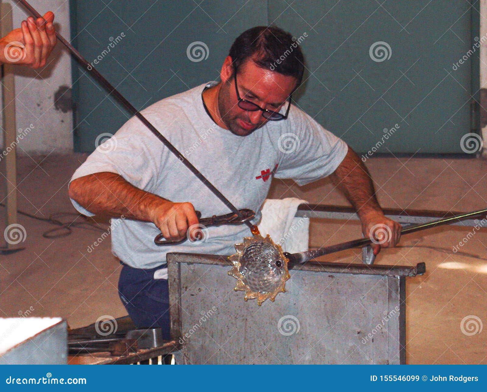Glass Blower Making Crystal Base in Venice, Italy Editorial Stock Image ...