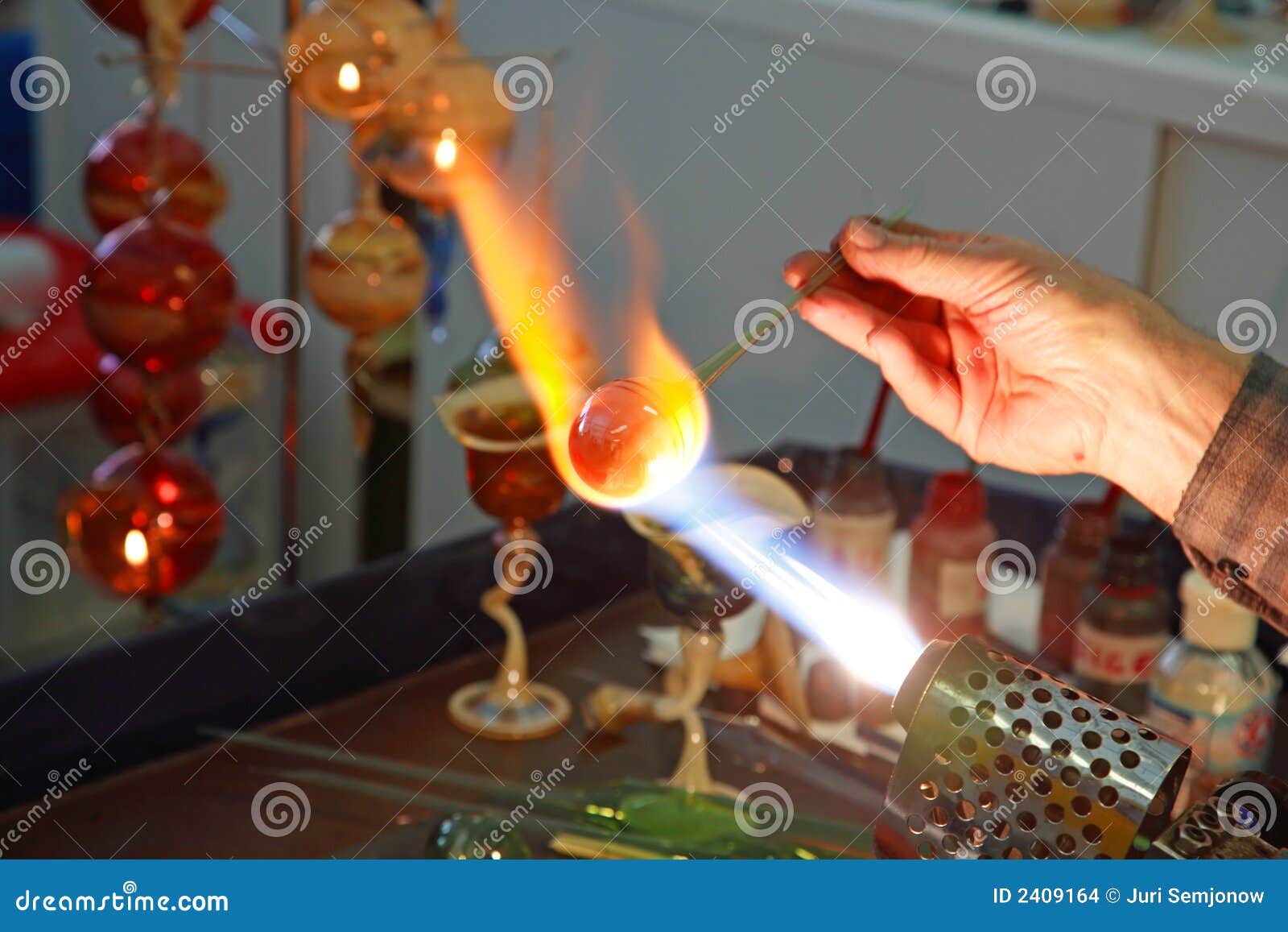 Glass Blowing 2. stock photo. Image of temperature, industry - 2409164