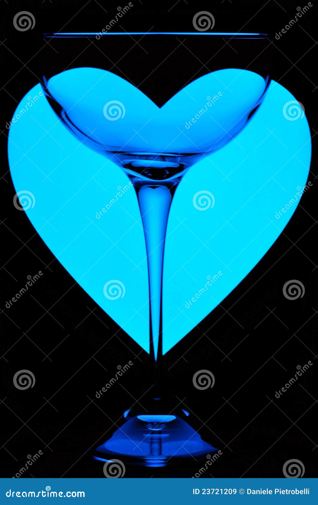 Glass with Blue Heart Background Stock Image - Image of fragile ...