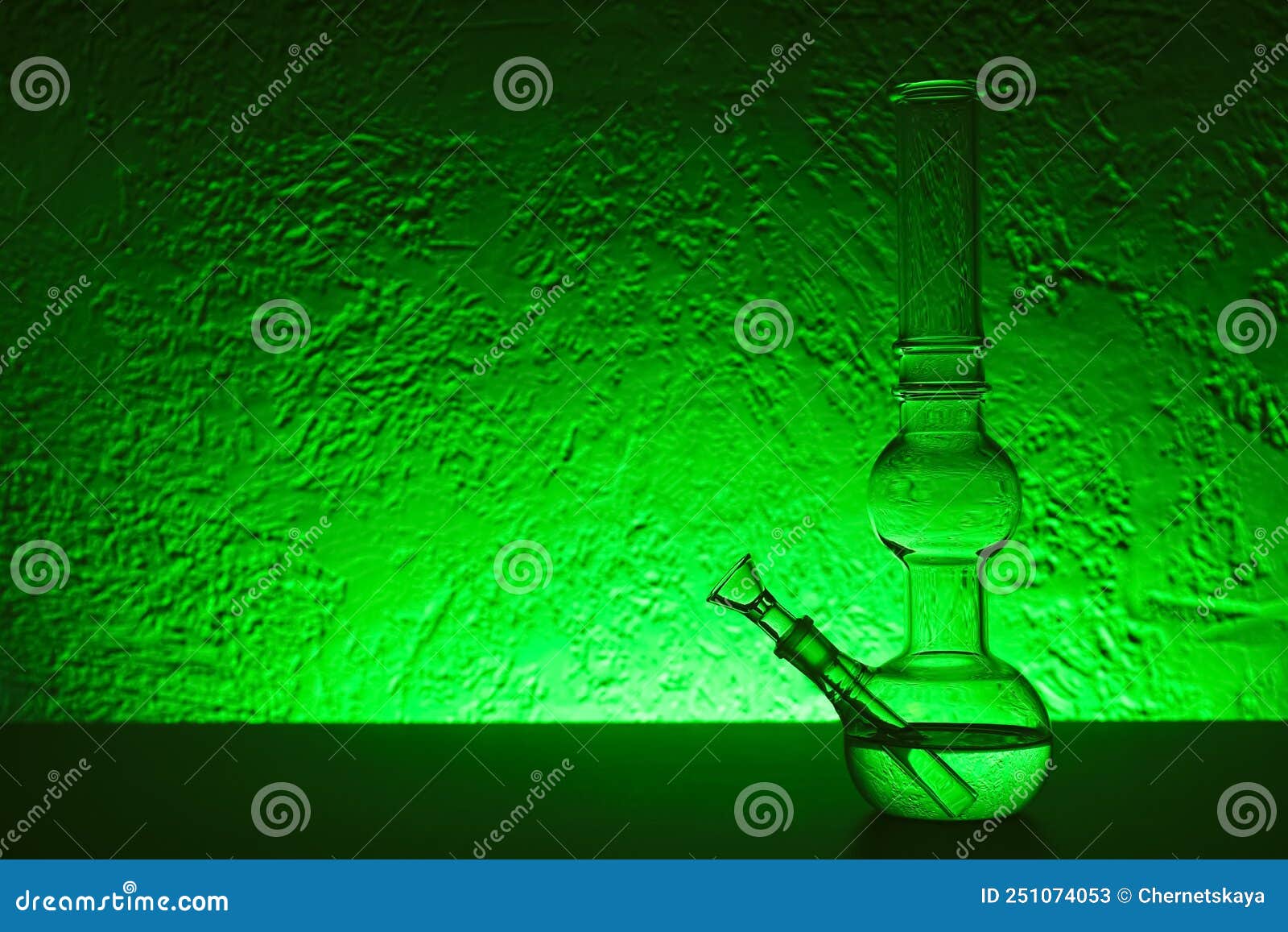 Glass Bong on Table, Space for Text. Smoking Device Stock Image - Image ...
