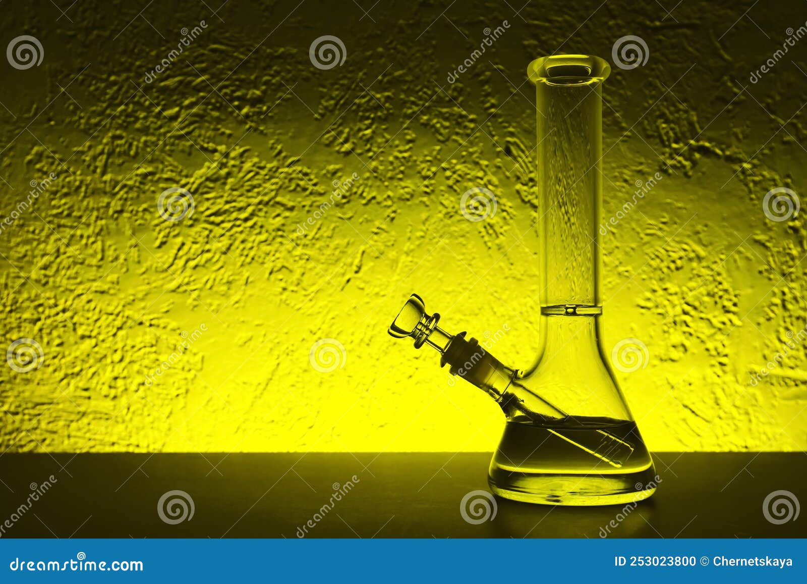 Glass Bong on Table, Space for Text. Smoking Device Stock Photo - Image ...
