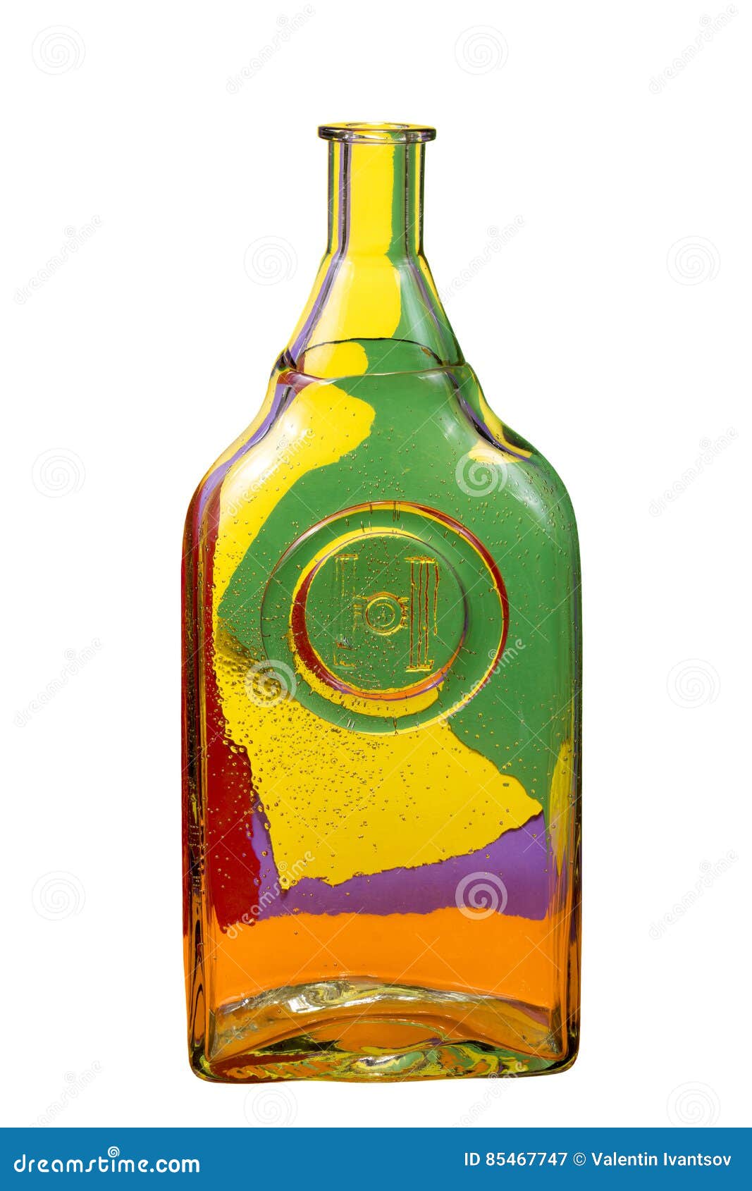 Glass Bottle with an Abstract Pattern Stock Image - Image of drawing ...