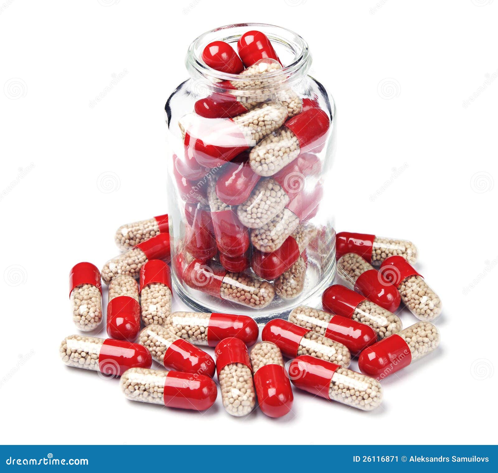 Glass Bottle with Capsule Pills Stock Image - Image of dose, container ...