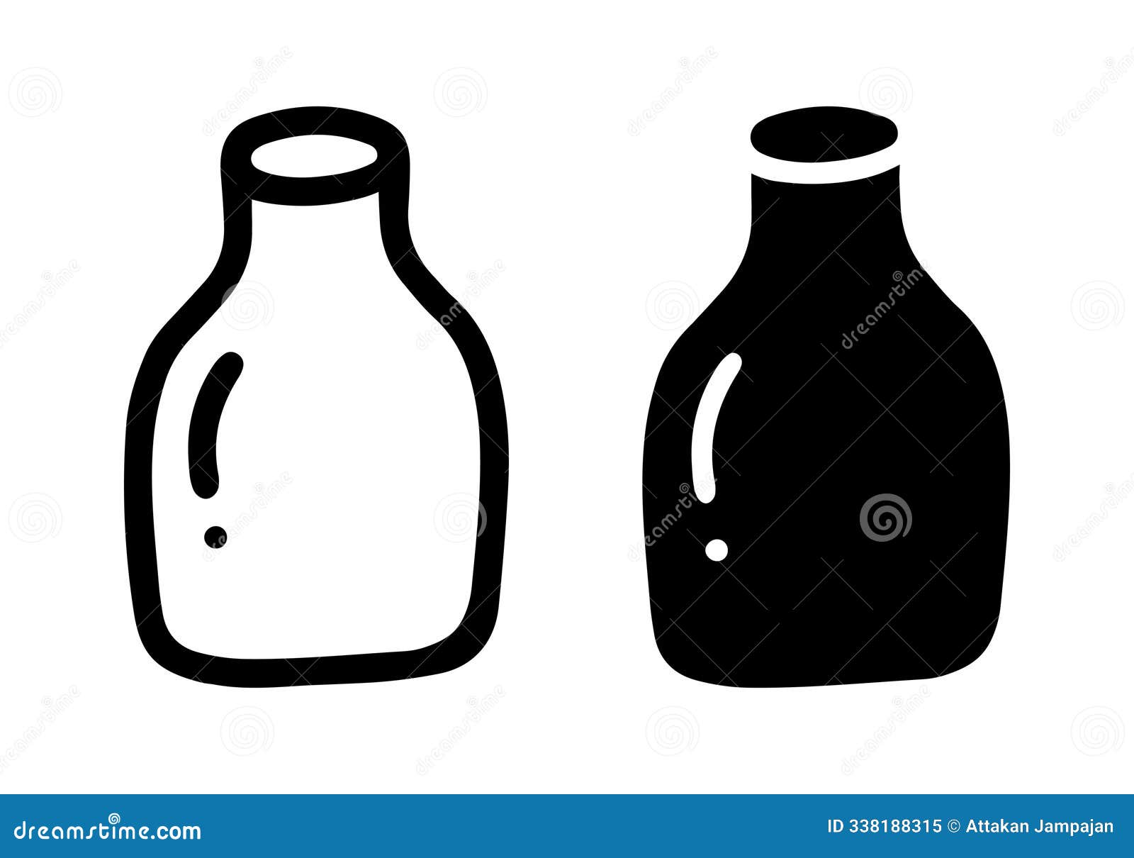 Glass Bottle Cartoon Doodle, Vector. Stock Vector - Illustration of ...
