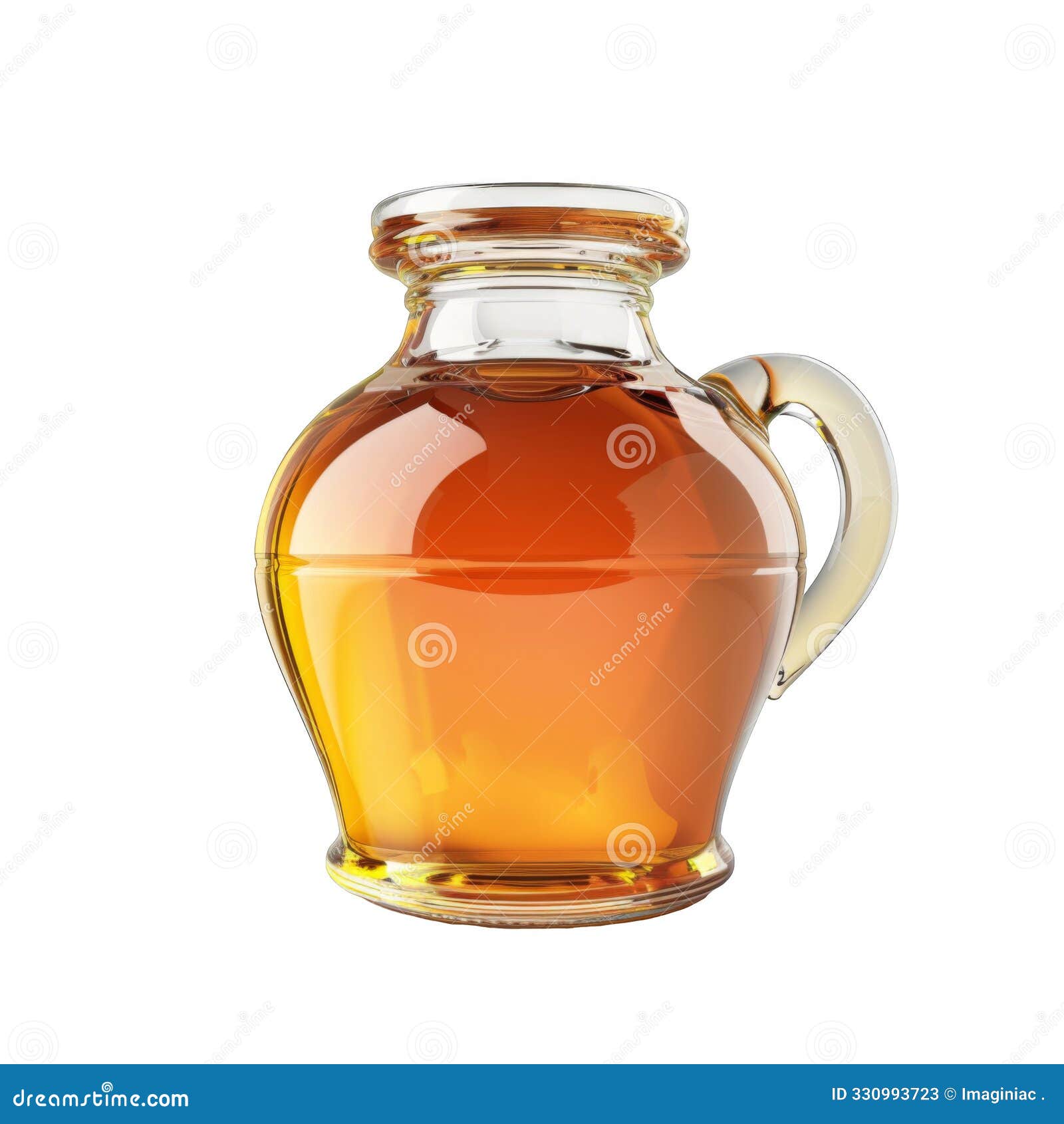 Glass Bottle Filled with Amber Liquid and a Handle Stock Illustration ...