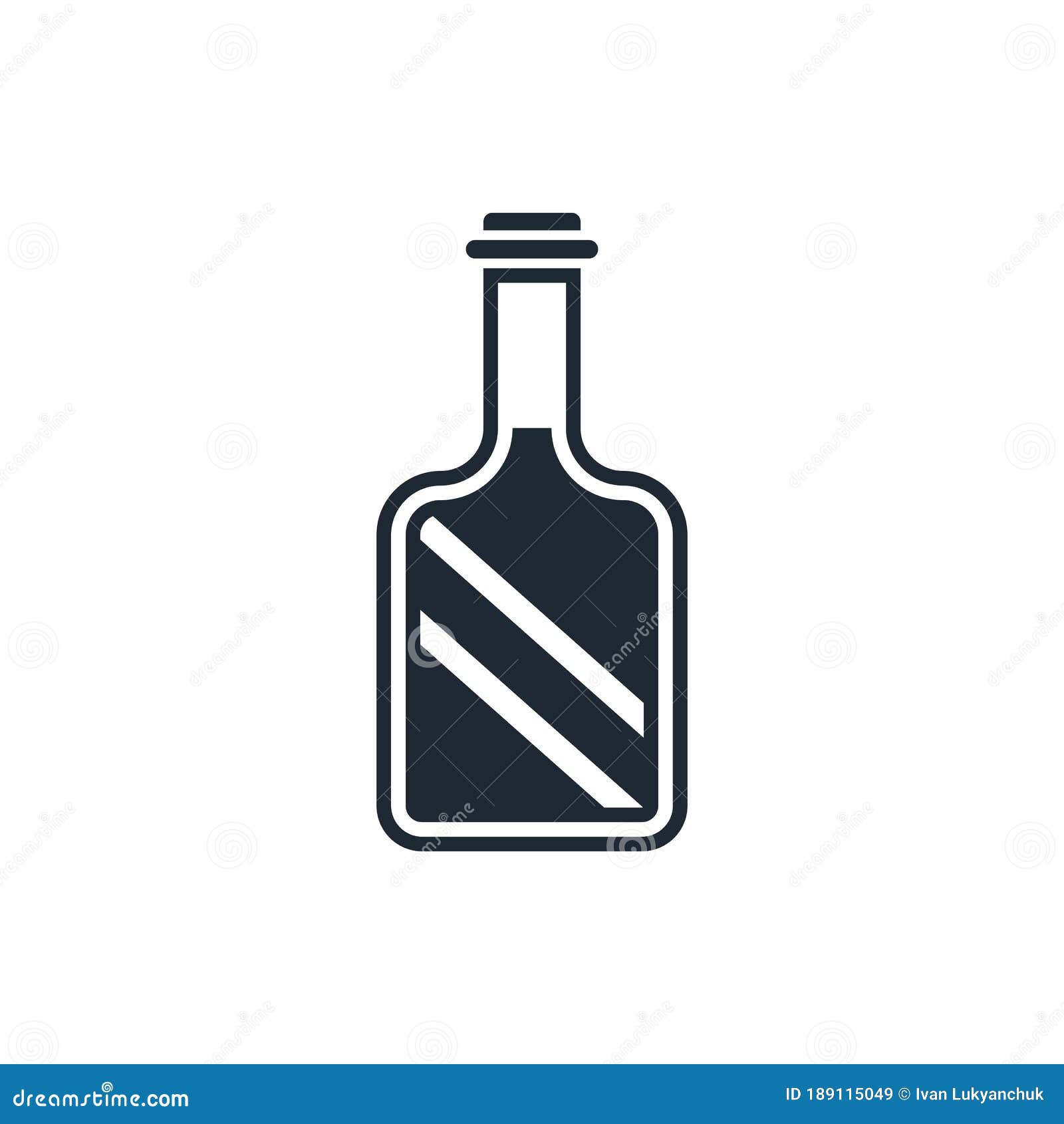 Glass bottle icon stock vector. Illustration of brewery - 189115049