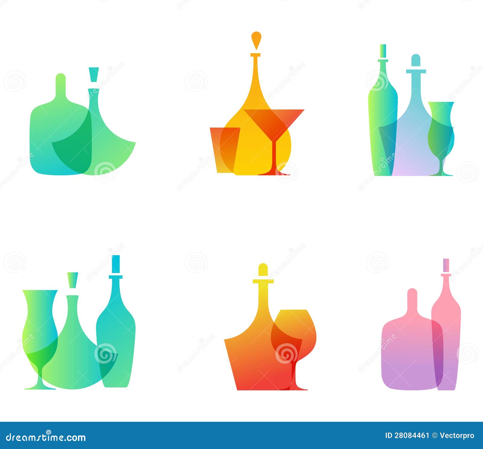 Glass bottle icons stock vector. Illustration of drinks - 28084461