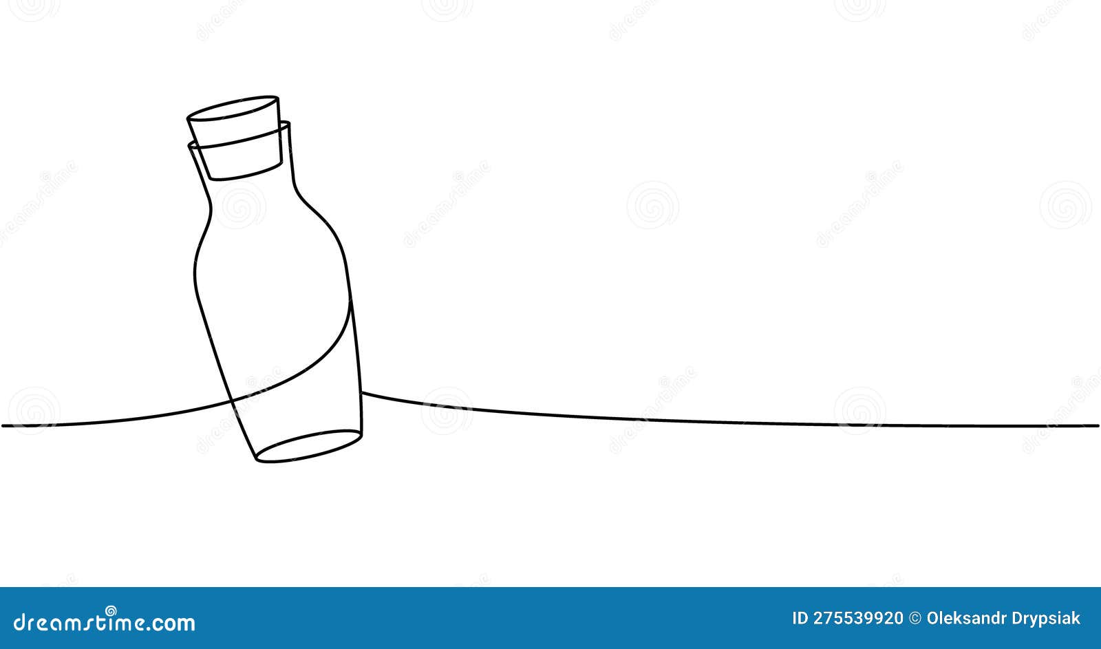 Glass Bottle One Line Continuous Drawing. Empty Glass or Plastic Bottle ...