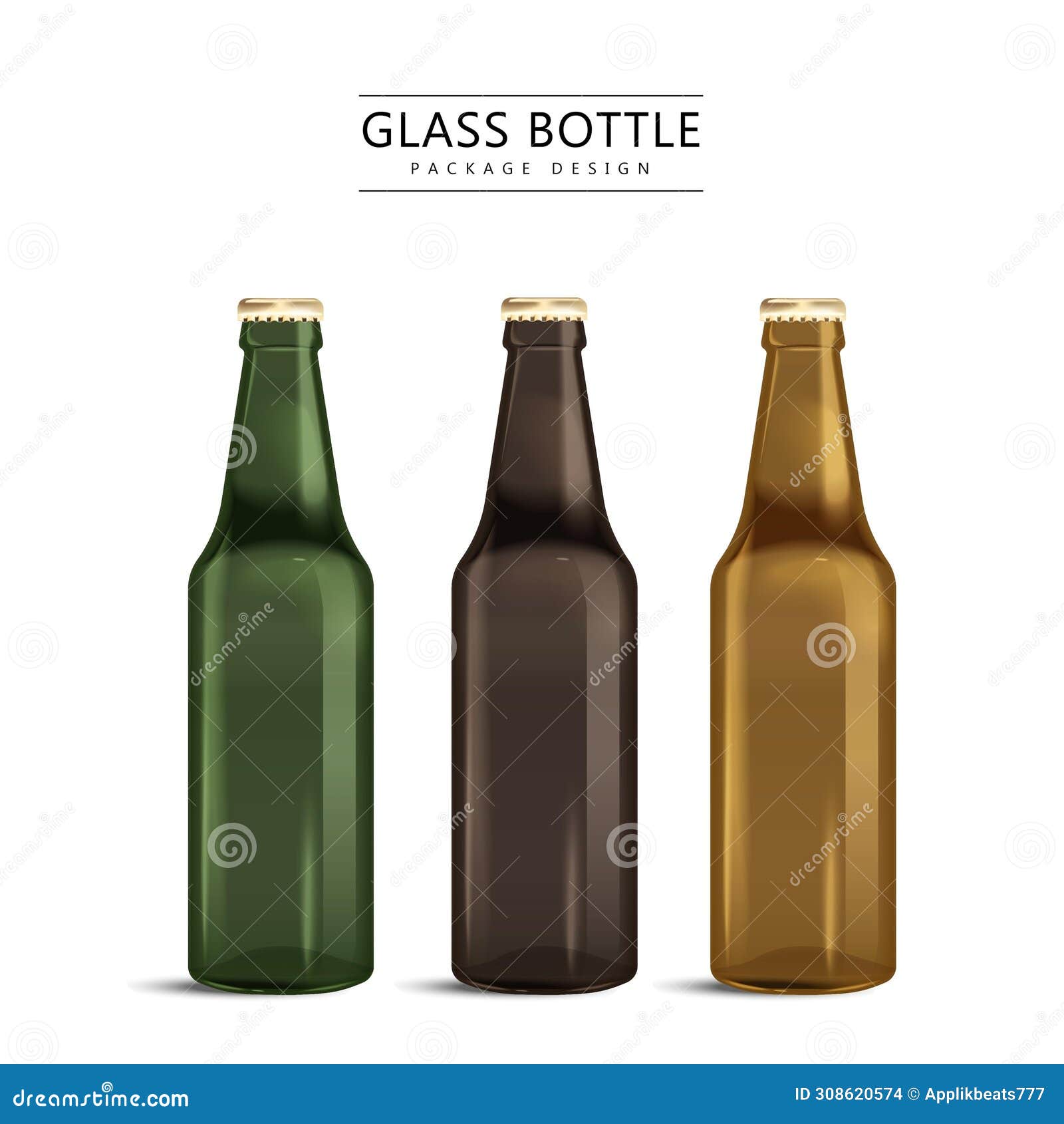 Glass Bottle Package Design Stock Vector - Illustration of mockup ...