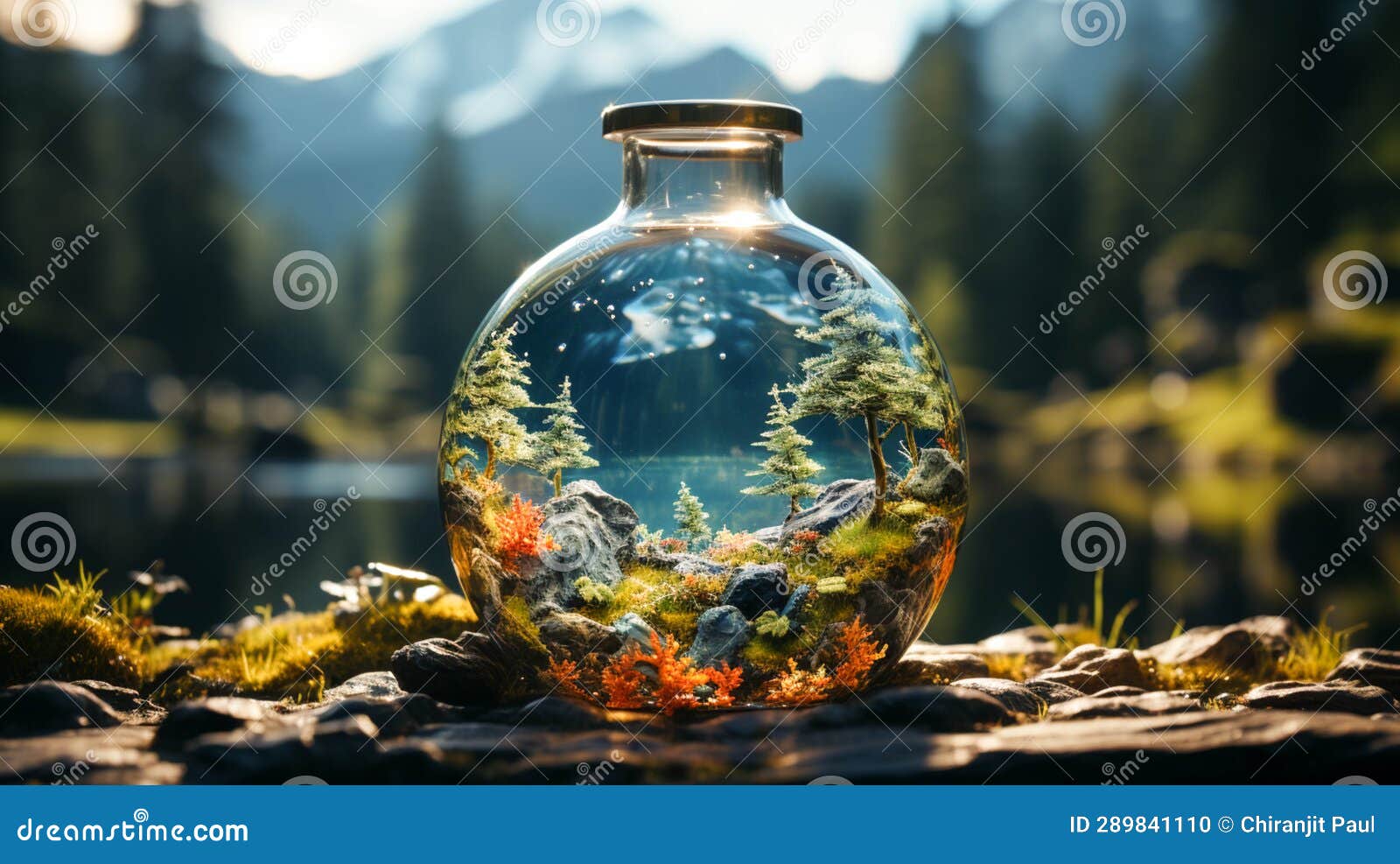 A Glass Bottle with the Planet Earth Stock Photo - Image of ...