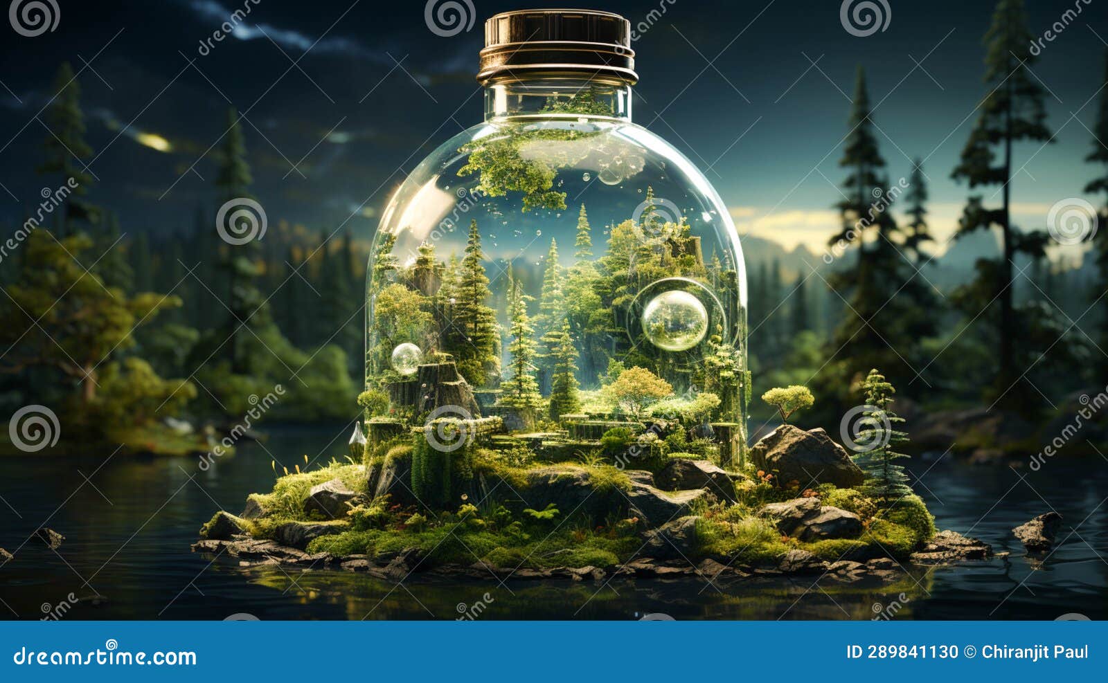 A Glass Bottle with the Planet Earth Stock Photo - Image of earth ...