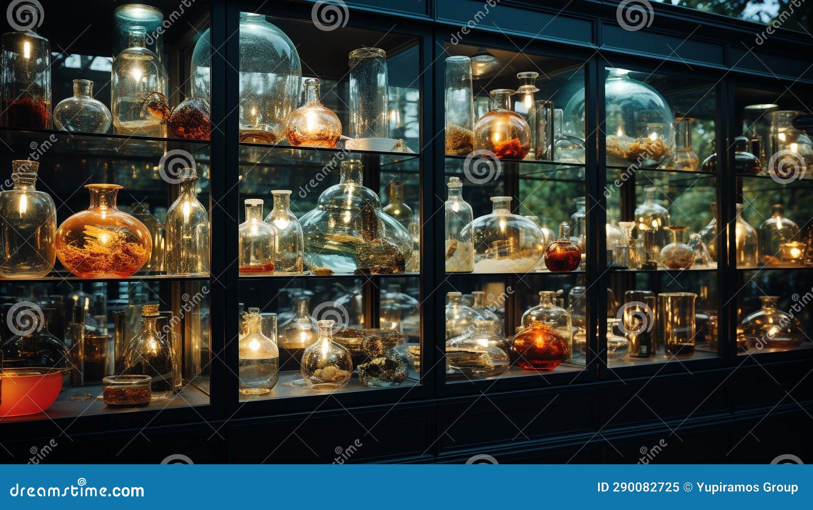 Glass Bottle Reflects Scientific Experiment with Transparent Liquid in ...