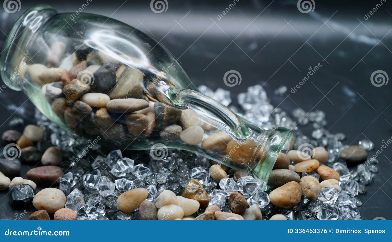 Glass Bottle with Rock& X27;s Inside and Small the Glass Rocks for ...