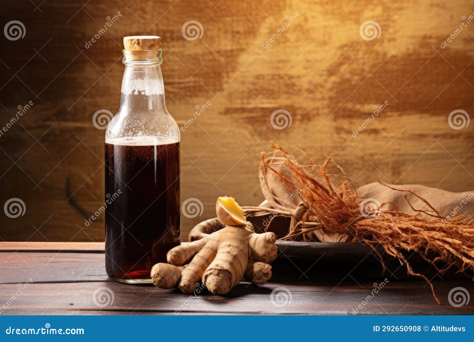 A Glass Bottle of Root Beer on a Wooden Table Stock Photo - Image of ...