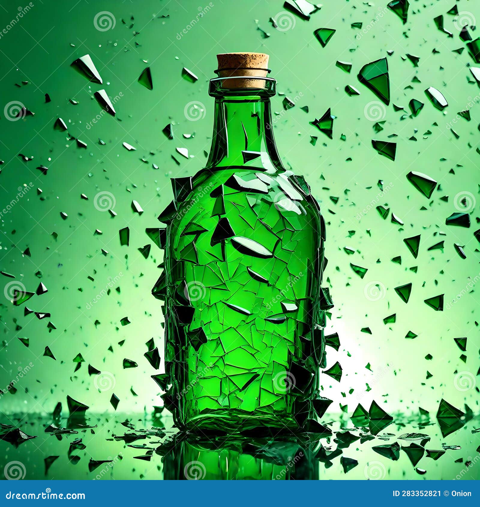 Glass Bottle Shattering - Ai Generated Image Stock Illustration ...