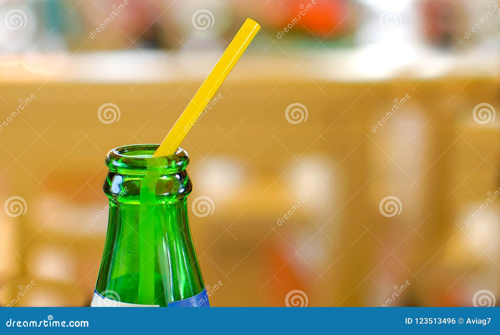 Glass bottle and straw stock photo. Image of water, liquid - 123513496