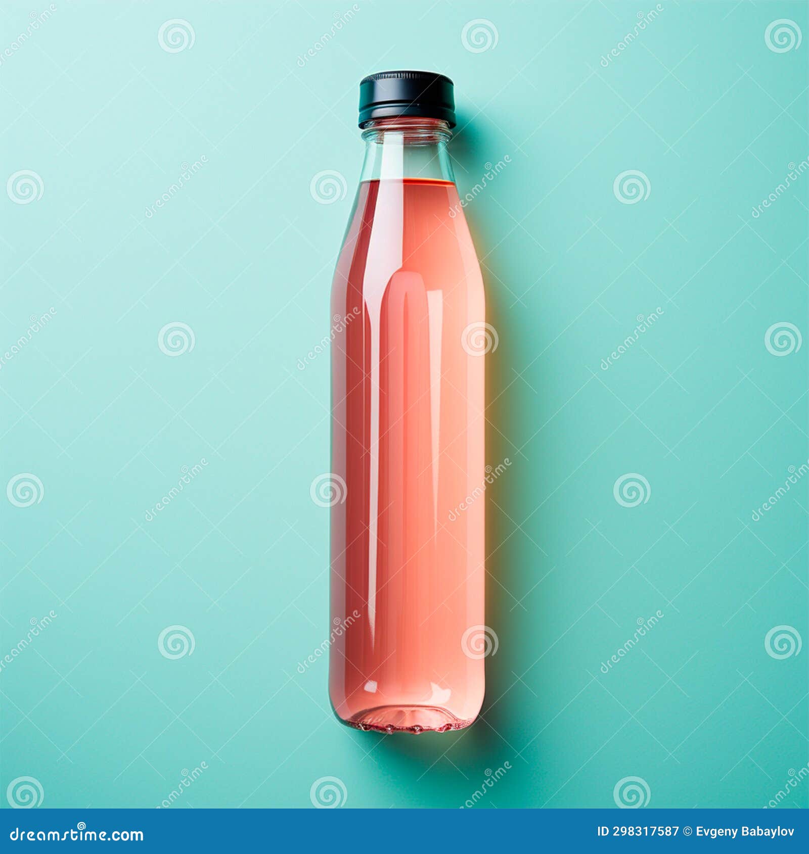 Glass Bottle of Water on the Table, Pastel Isolated Background - AI ...