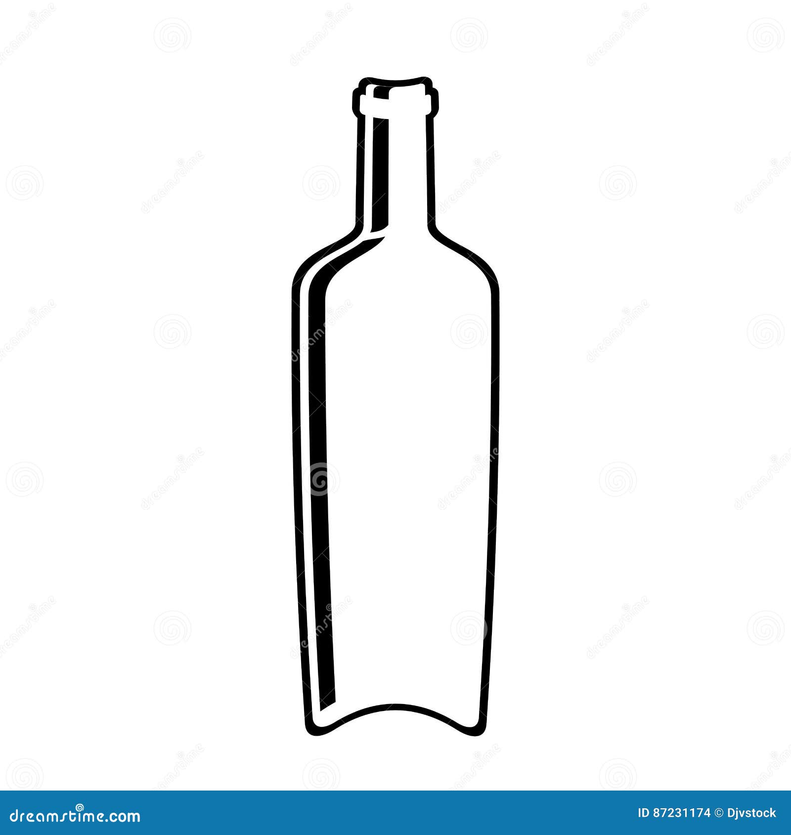 Glass Bottle Wine Line Design Stock Illustration - Illustration of ...