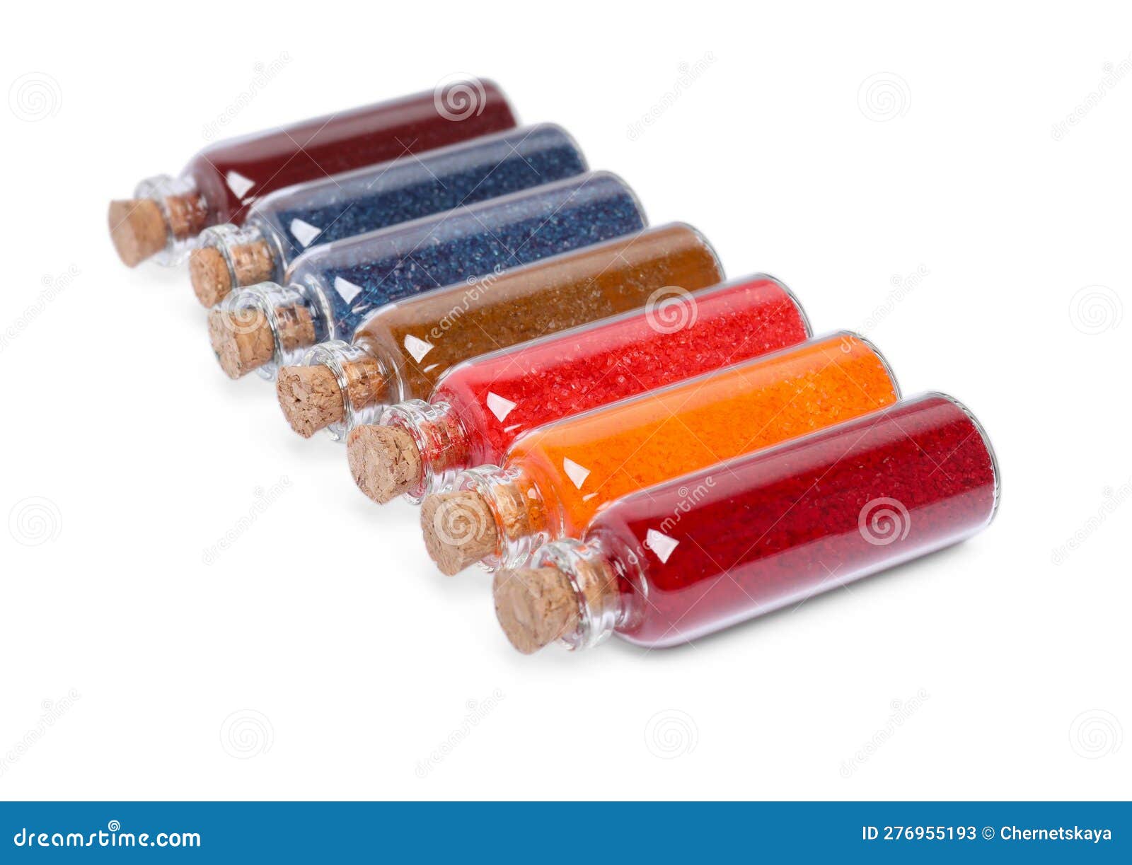 Glass Bottles of Different Food Coloring Isolated on White Stock Image ...