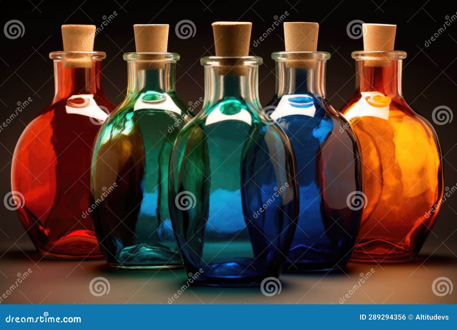 Glass Bottles Separated by Color Stock Photo - Image of glass ...
