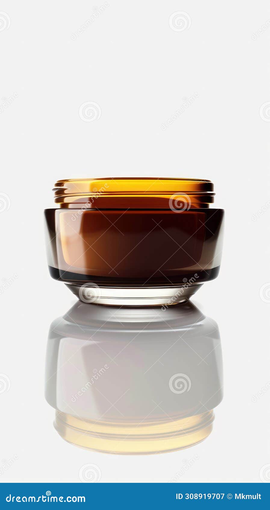 Glass Bowl with Brown Rim on Reflective Surface Stock Image - Image of ...