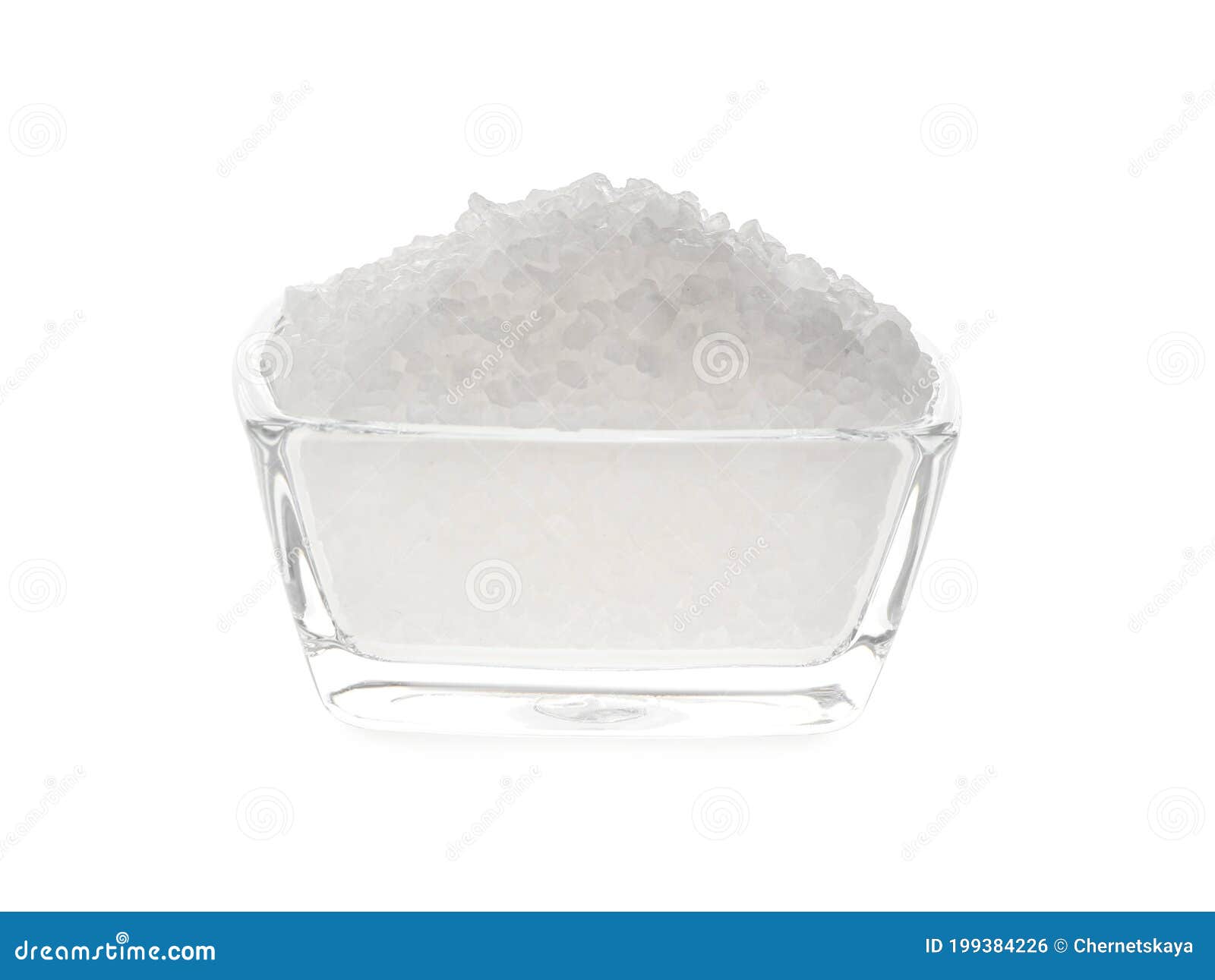 Glass Bowl with Natural Salt Isolated on White Stock Photo - Image of ...