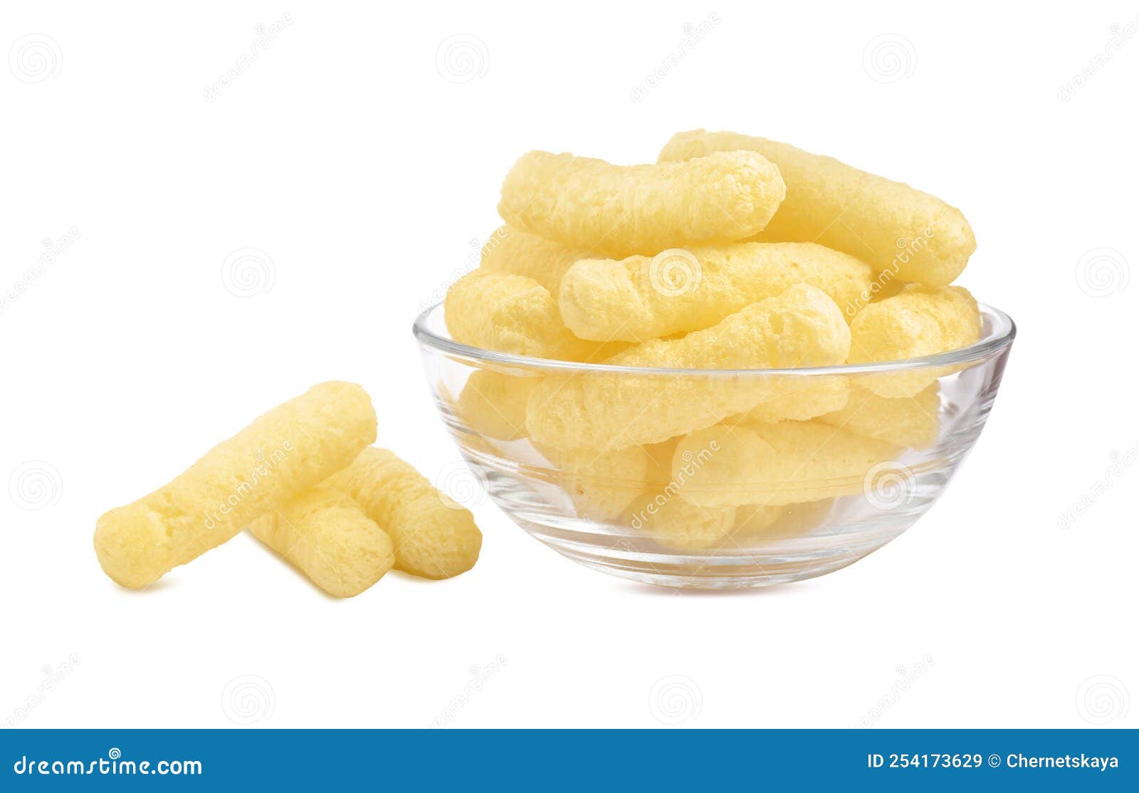 Glass Bowl with Sweet Corn Sticks Isolated on White Stock Image - Image ...