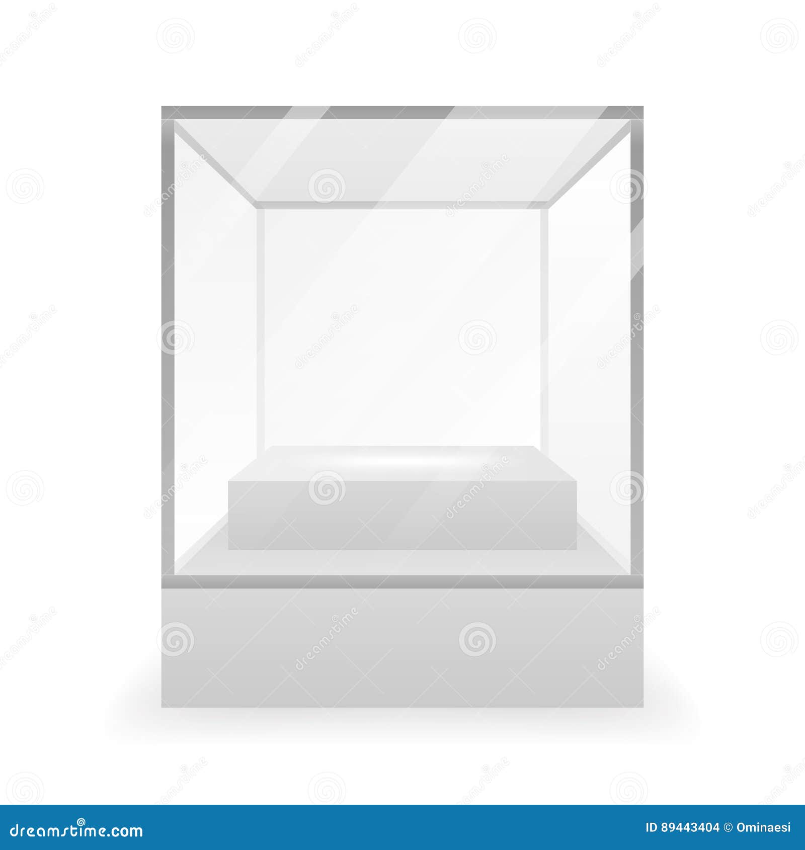 Glass Box 3d Realistic Shop Mockup Background Design Vector ...