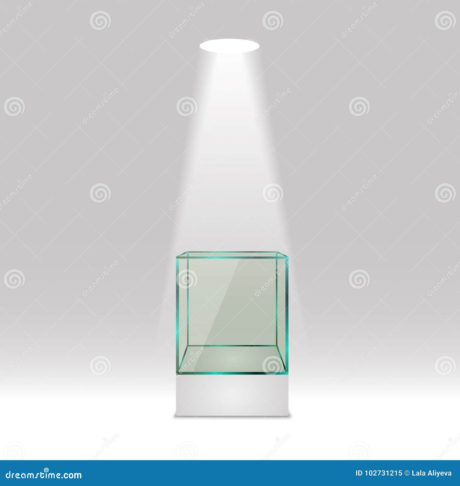 Glass Box Under Spotlight. Vector Illustration Stock Illustration ...