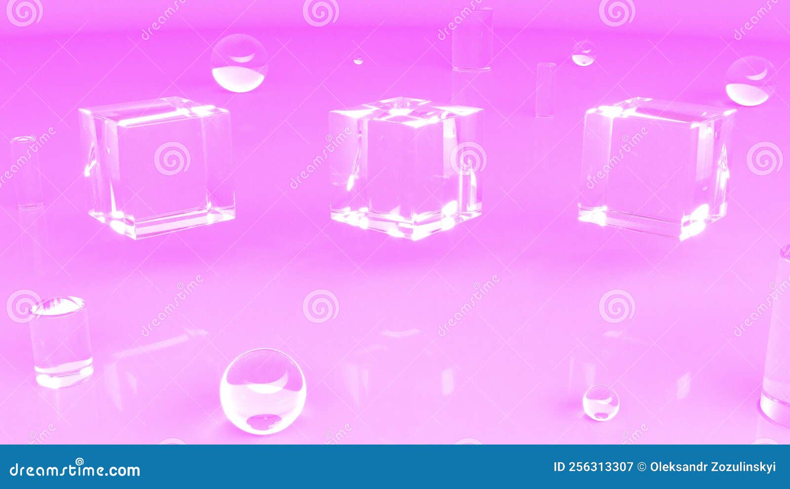 Glass Boxes on Pink Background Intro 3d Stock Illustration ...