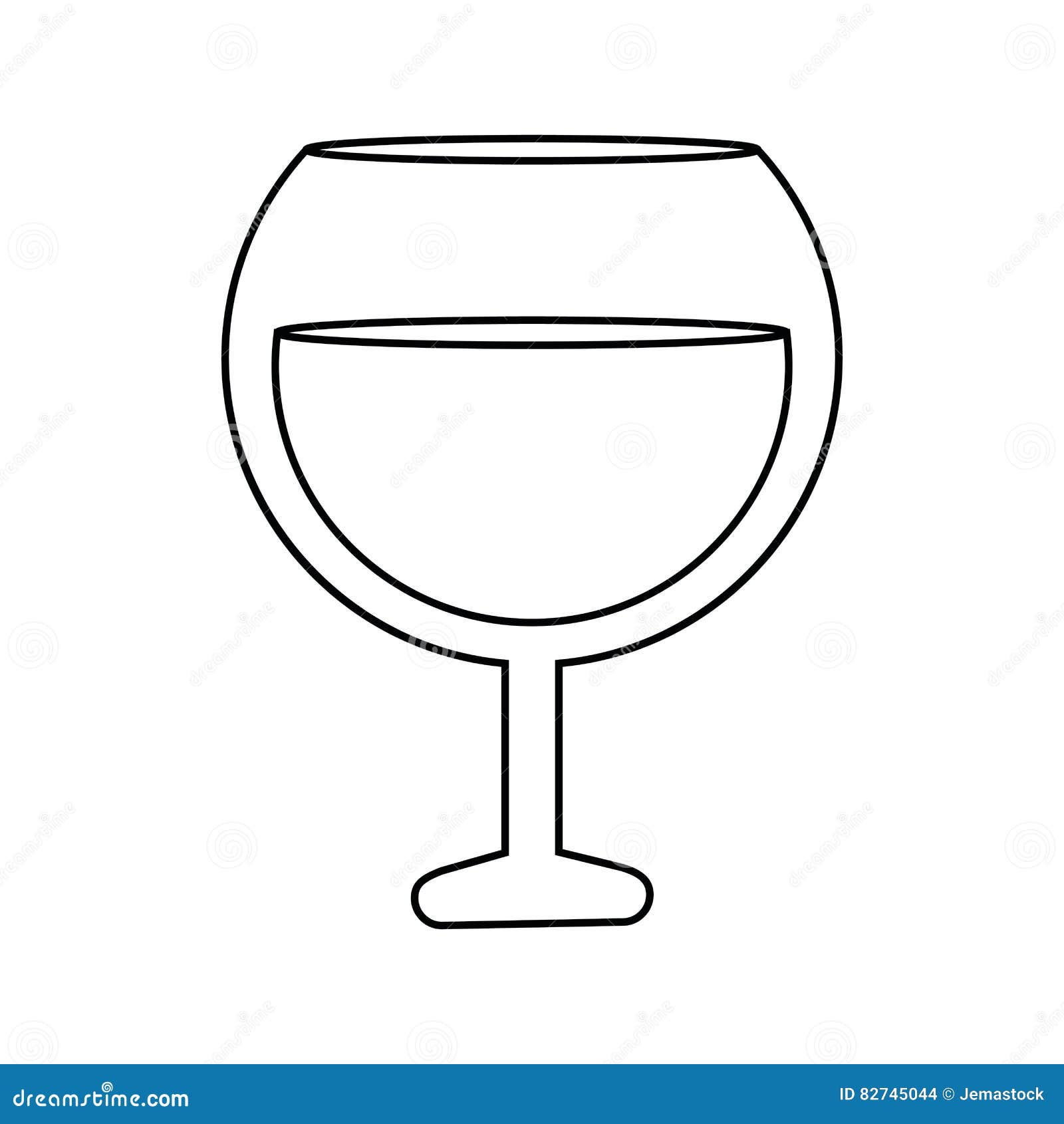 Glass Brandy Beverage Alcohol Outline Vector Illustration ...