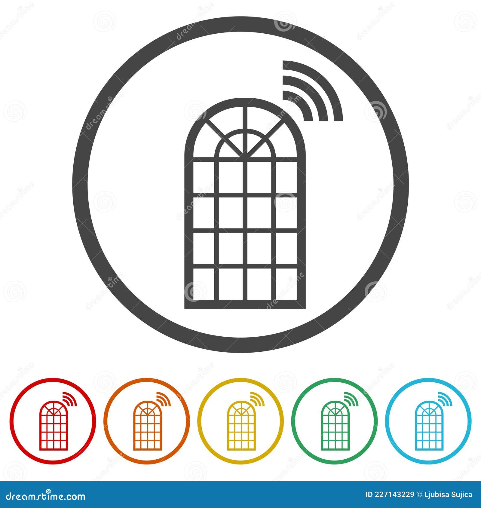 Glass Break Sensor Sticker. Clipart Image Isolated On White Background ...