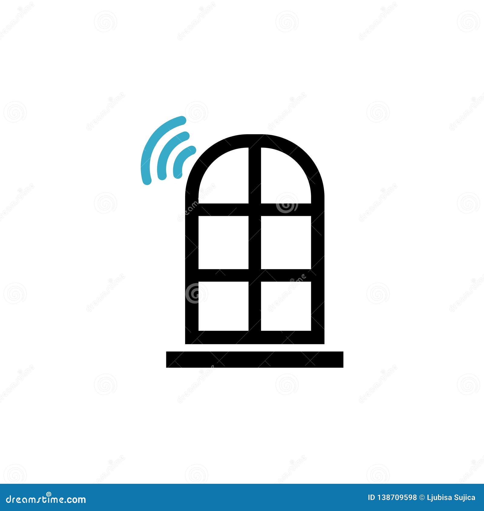 Glass Break Sensor Icon or Logo, Security Sensor Sign Stock Vector ...