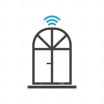 Glass Break Sensor Icon or Logo, Security Sensor Sign Stock Vector ...