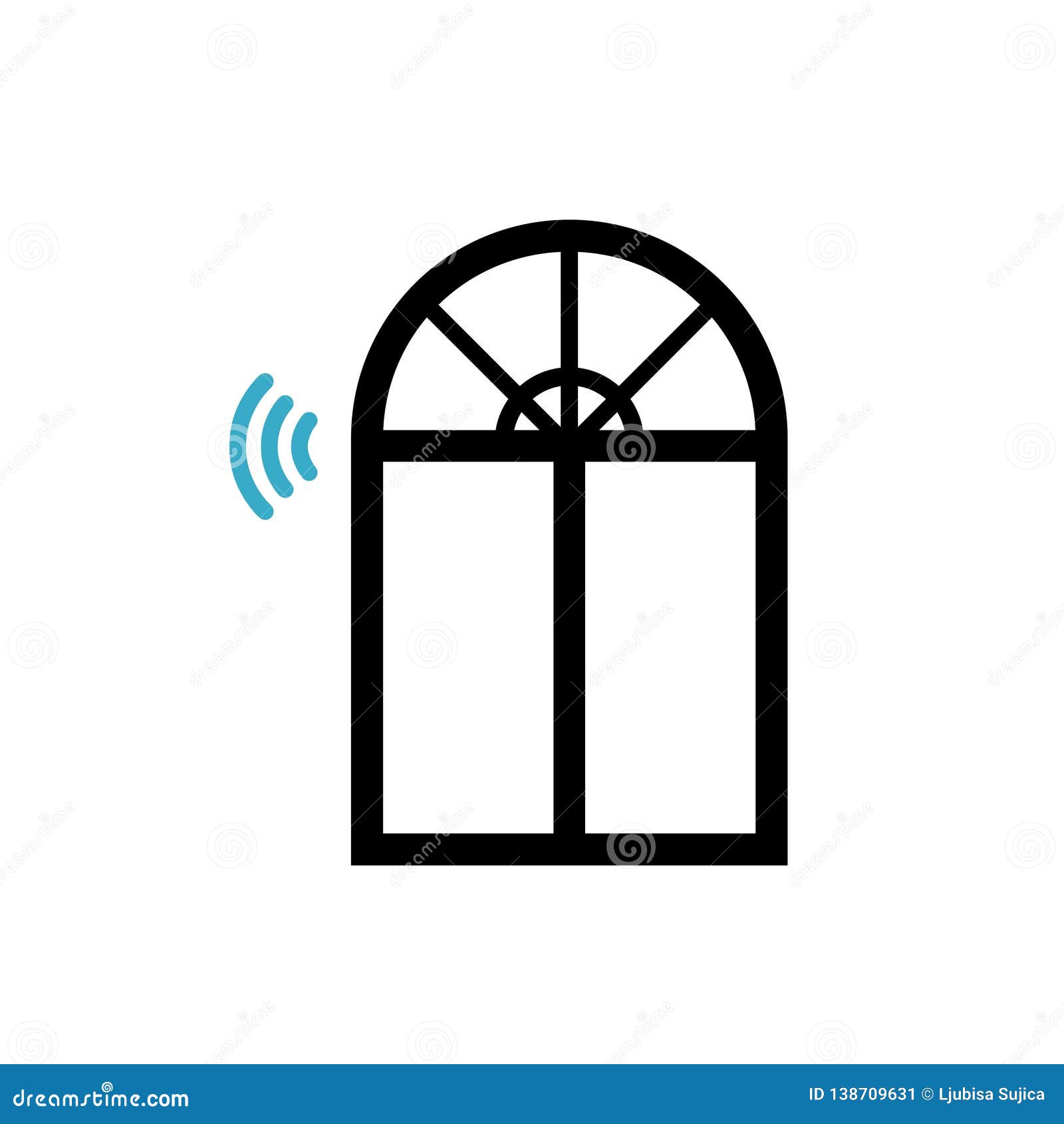 Glass Break Sensor Icon or Logo, Security Sensor Sign Stock ...