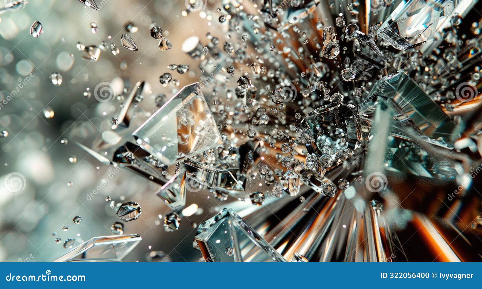Glass Breaking in High Speed, Broken Glass Closeup Stock Photo - Image ...