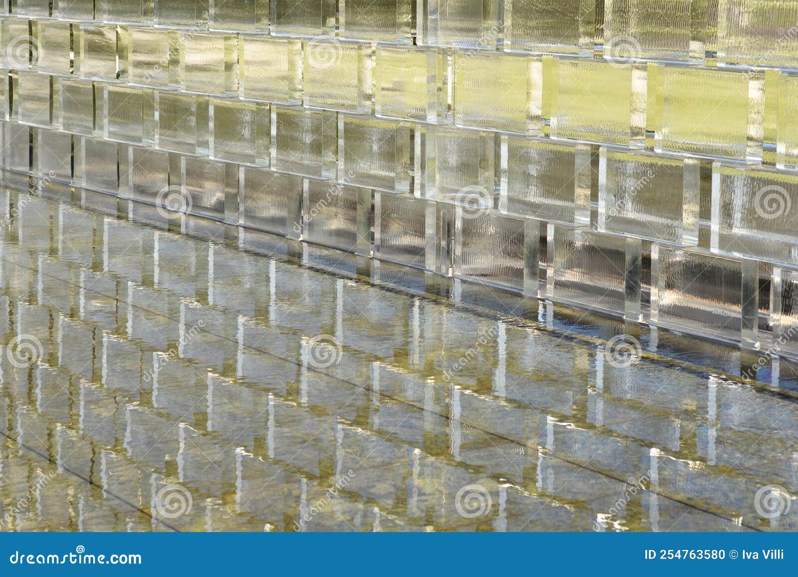 Glass brick wall stock photo. Image of abstract, material - 254763580