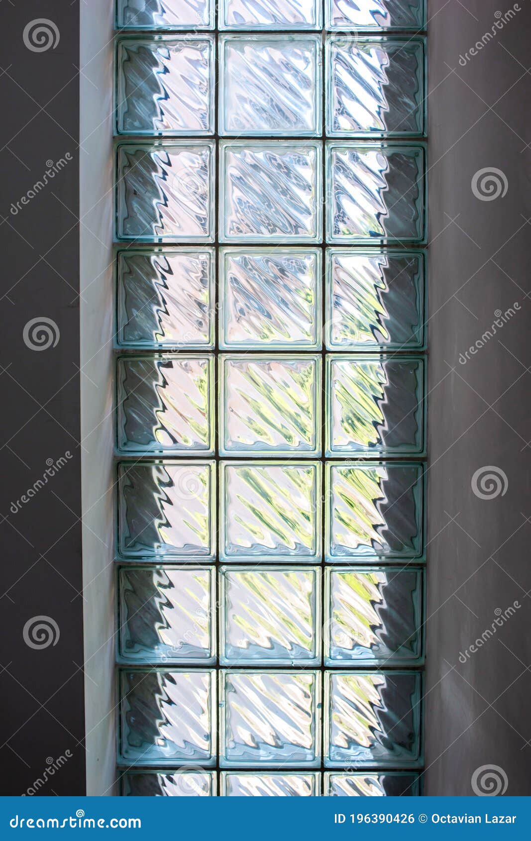 Glass Bricks Insert Panel Decoration Inside House Wall Vertical Shot ...