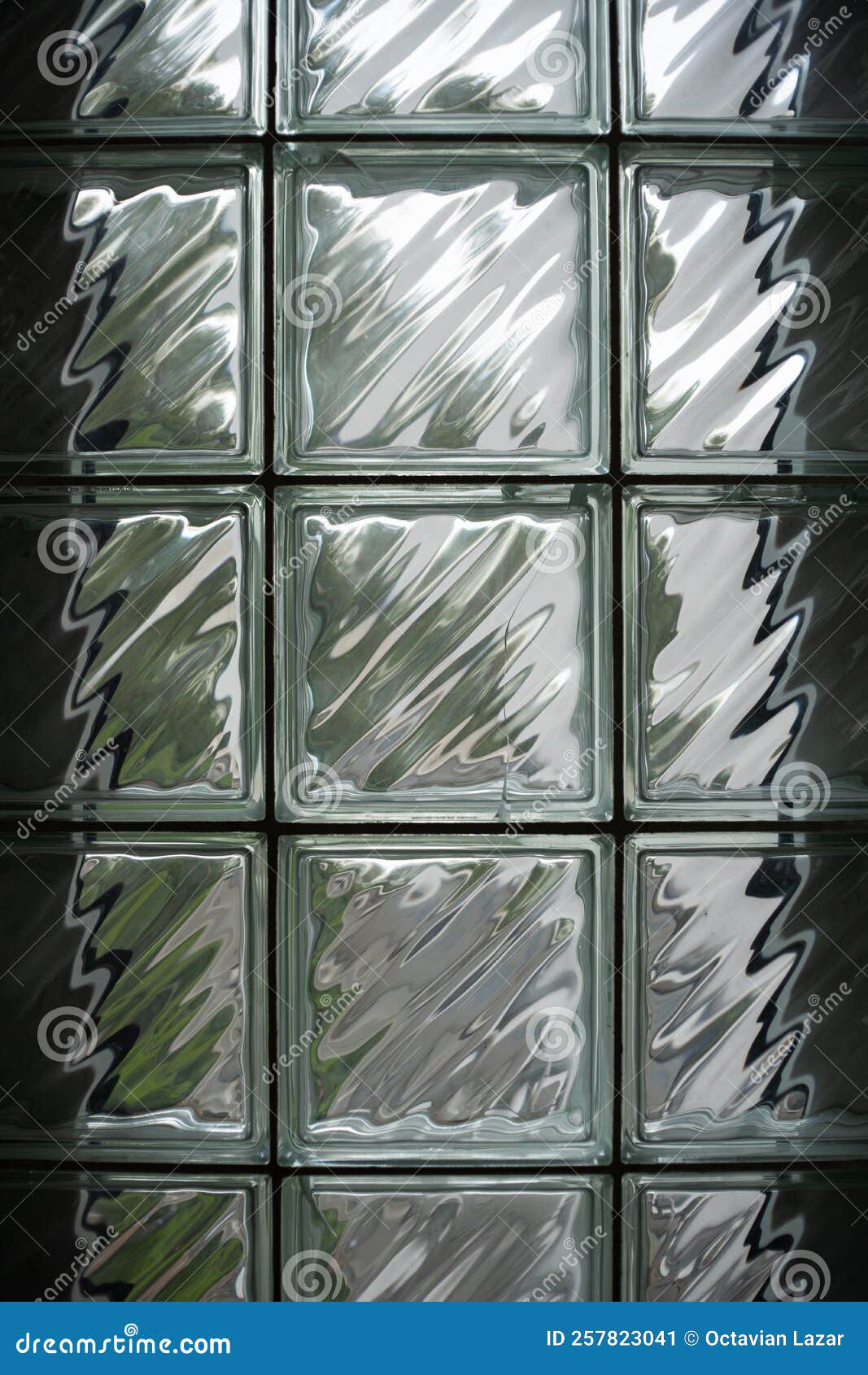 Glass Bricks Insert Panel Decoration Inside House Wall Vertical Shot ...